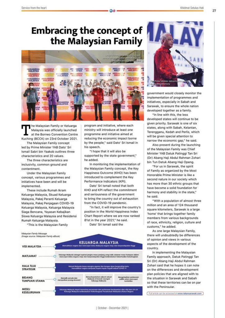 Embracing The Concept Of Malaysian Family - RAKAN Sarawak